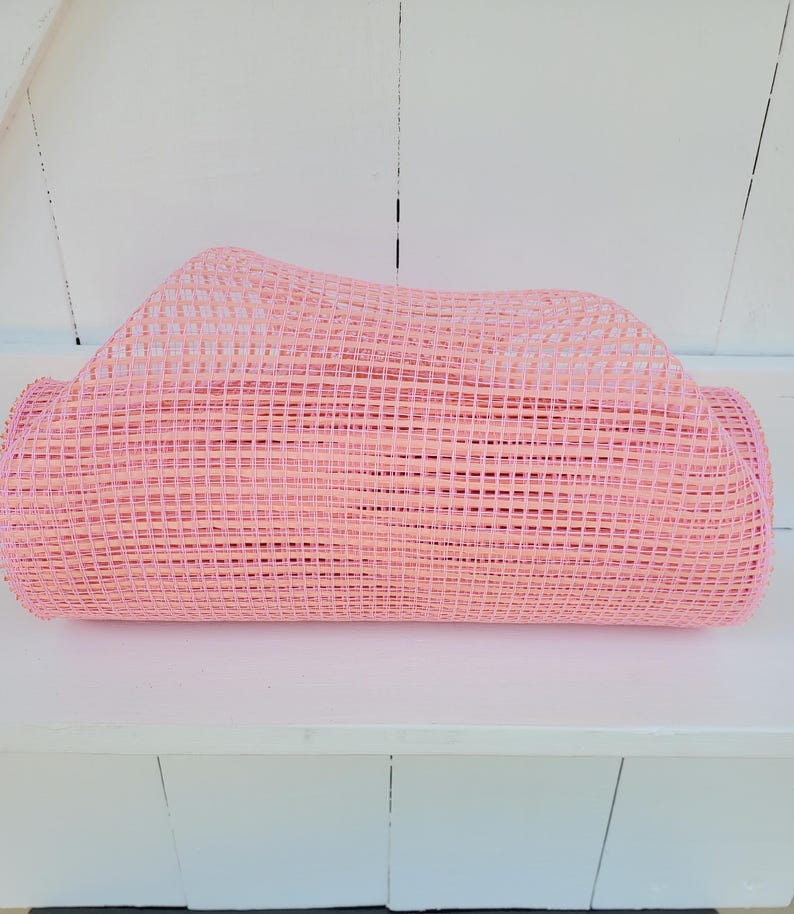 Pink Blush Horizontal Wide Stripe Mesh 10 Inch, Wreath Mesh, Deco Mesh ...