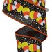 Black/candy Corn Polka Dot Halloween Wired Ribbon, 2.5 X 10 Yards ...