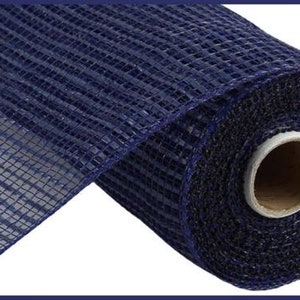 Navy Blue Horizontal Wide Stripe Deco Poly Mesh 10" Wide X 10 Yards ...