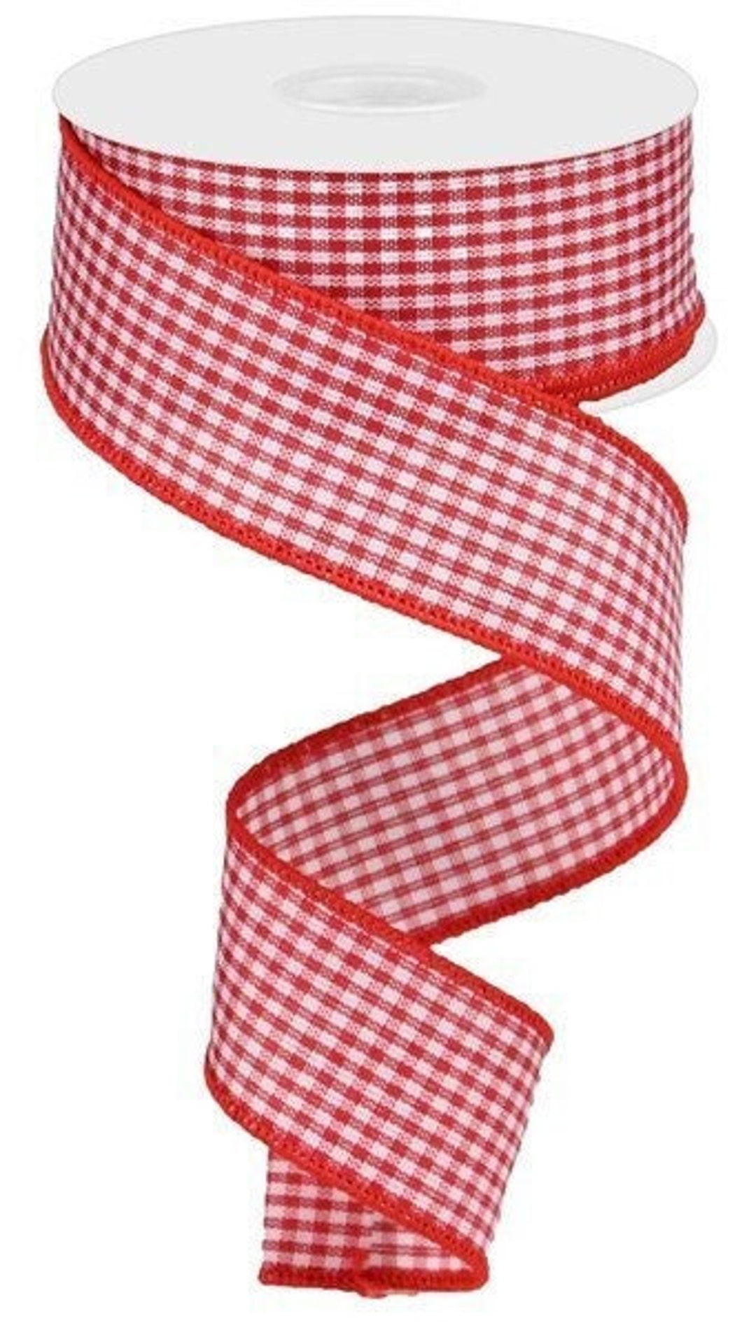 Red/white Mini Gingham Check Wired Ribbon 1.5" X 10 Yards, Red/white ...