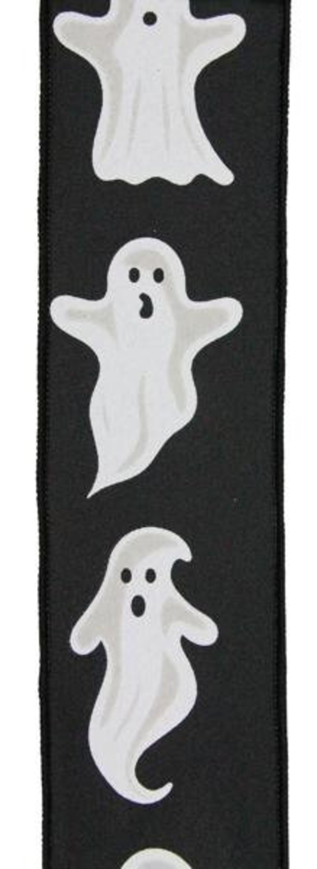 Ghost Wired Ribbon Black/white 2.5" X 10 Yards, Halloween Ribbon ...
