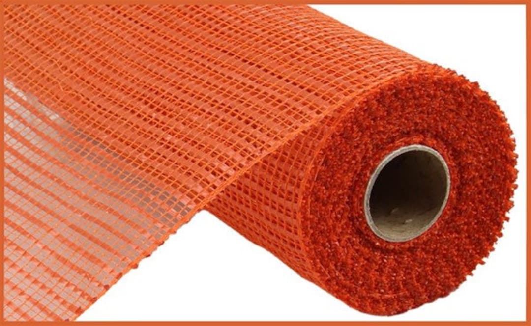 Dark Orange Horizontal Wide Stripe Deco Poly Mesh 10" X 10 Yards ...