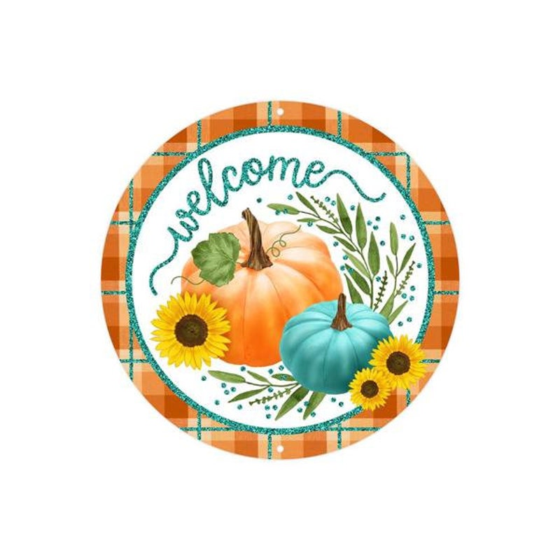Teal Pumpkin Wreath Sign - Etsy