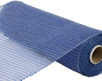 Smoke Blue Horizontal Wide Stripe Mesh 10 Inch, Wreath Mesh, Deco Mesh ...