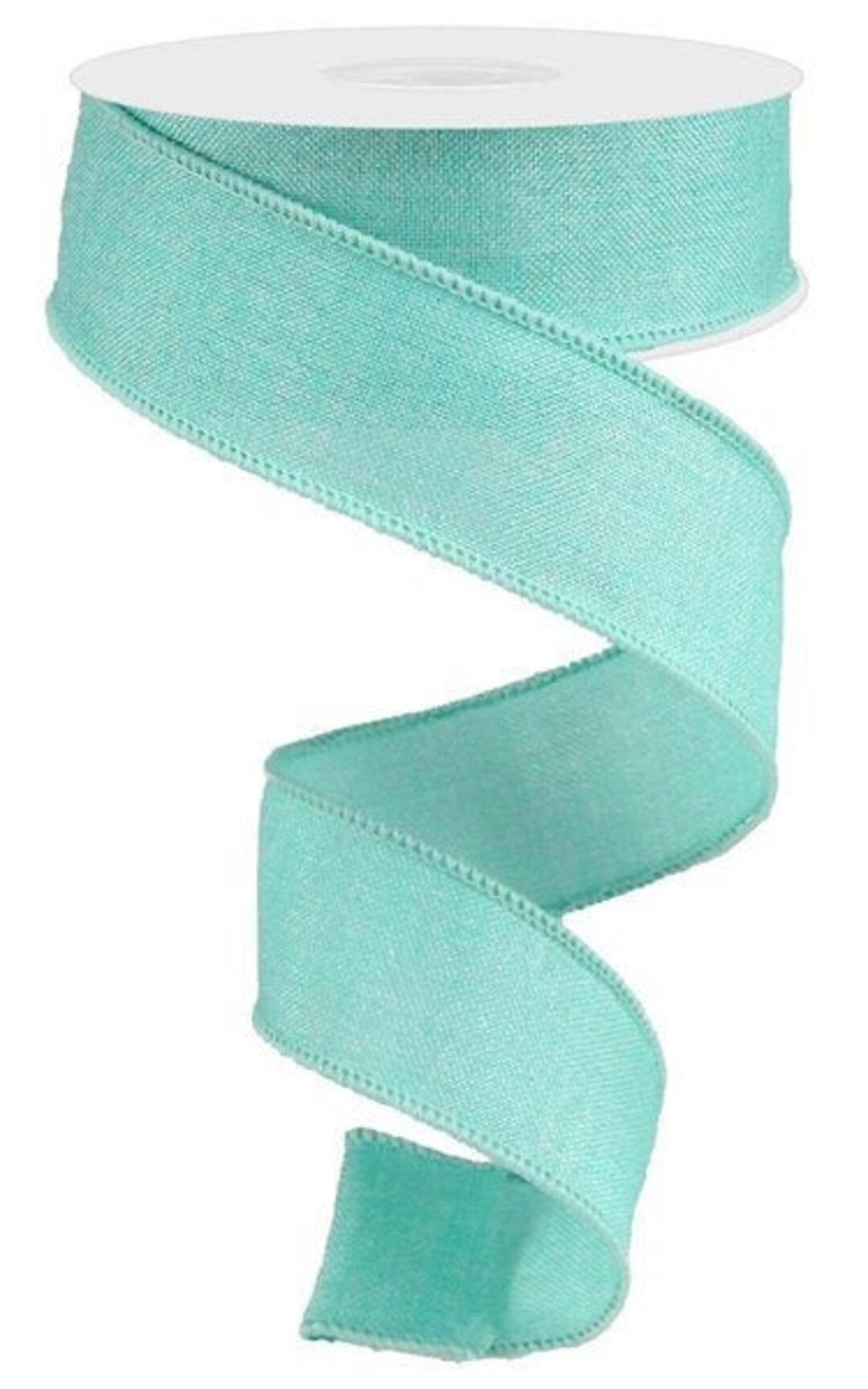 Shiny Aquamarine Royal Burlap Wired Ribbon, Wired Ribbon, 1.5" X 10 ...