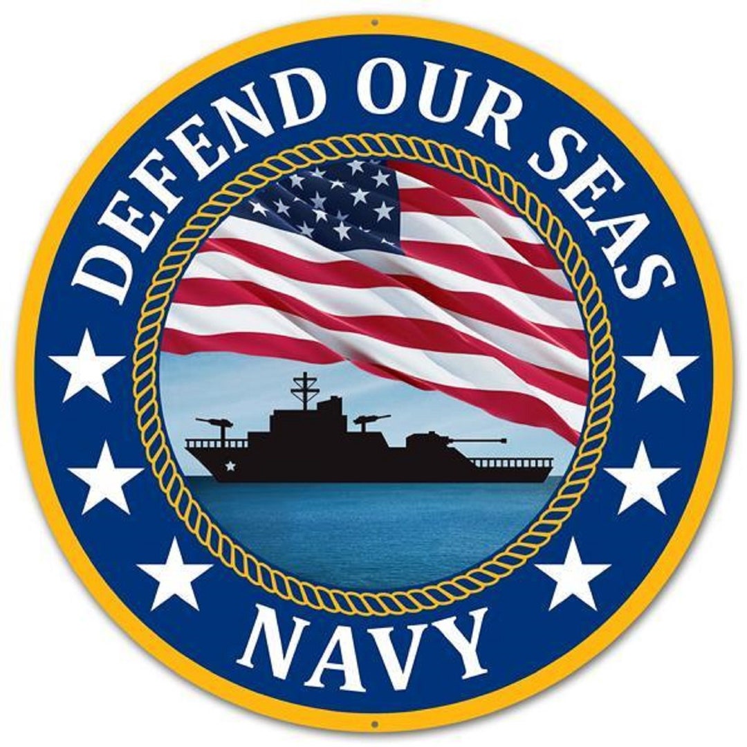 Navy Metal Sign 12 Inch, Armed Forces Decor, Military Sign for Wreath ...