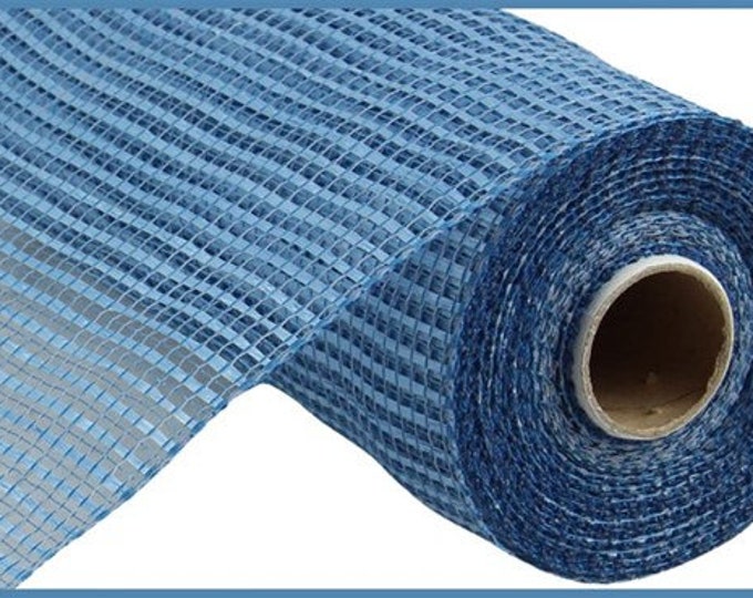 Smoke Blue Horizontal Wide Stripe Mesh 10 Inch, Wreath Mesh, Deco Mesh ...