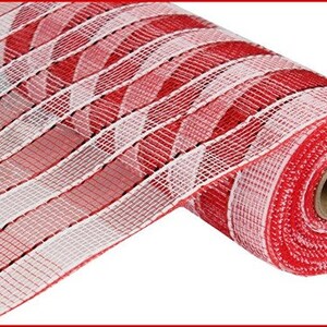 Red/white Wide Foil Plaid Deco Poly Mesh 10" Wide X 10 Yards, Plaid ...