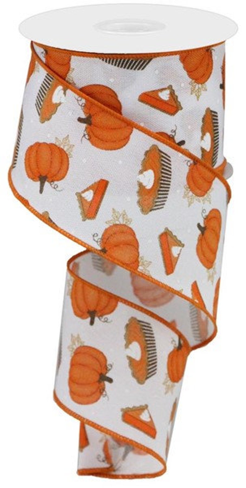Pumpkin and Pie Royal Wired Ribbon Pumpkin Pie Ribbon - Etsy