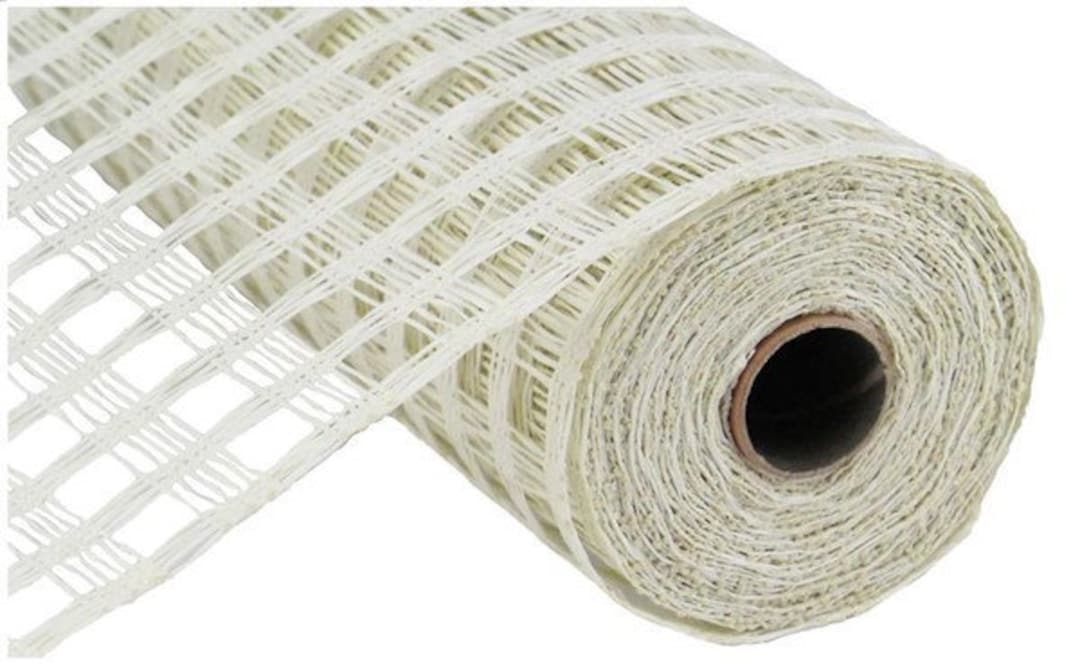 Cream Check Poly Burlap Mesh 10 Inch, Poly Burlap Mesh, Poly Burlap ...