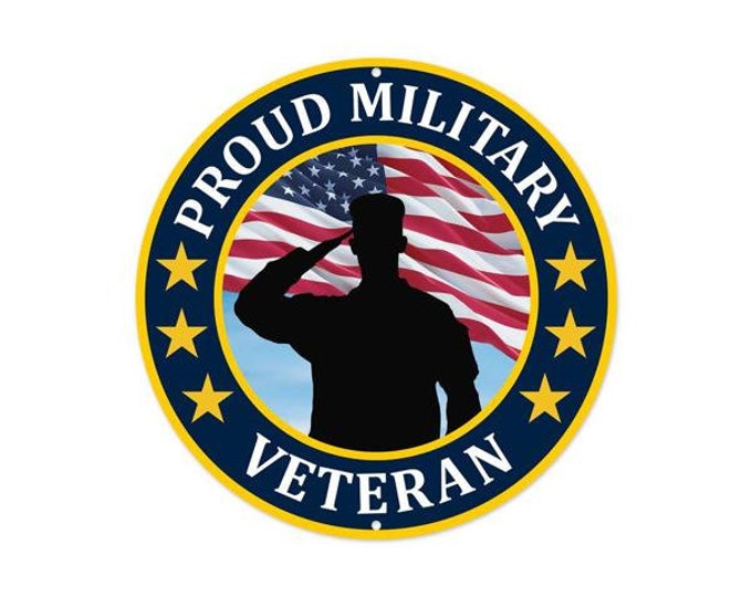 Proud Military Veteran 8 Inch Sign, Veterans Sign, Military Wreath Sign ...
