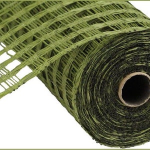 Olive Green Poly Burlap Check Mesh , 10 Inch Poly Burlap Mesh, Poly ...