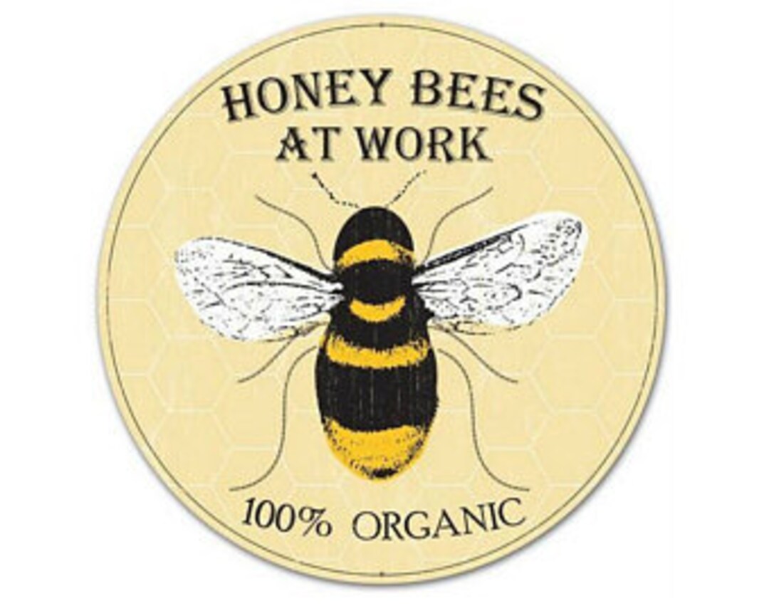 Honey Bees at Work Sign, 12 Inch Sign Metal, 12 Inch Round Honey Bees ...