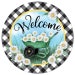 Welcome Daisy Wheelbarrow 12 Inch Metal Sign, Spring Sign, Welcome Sign ...