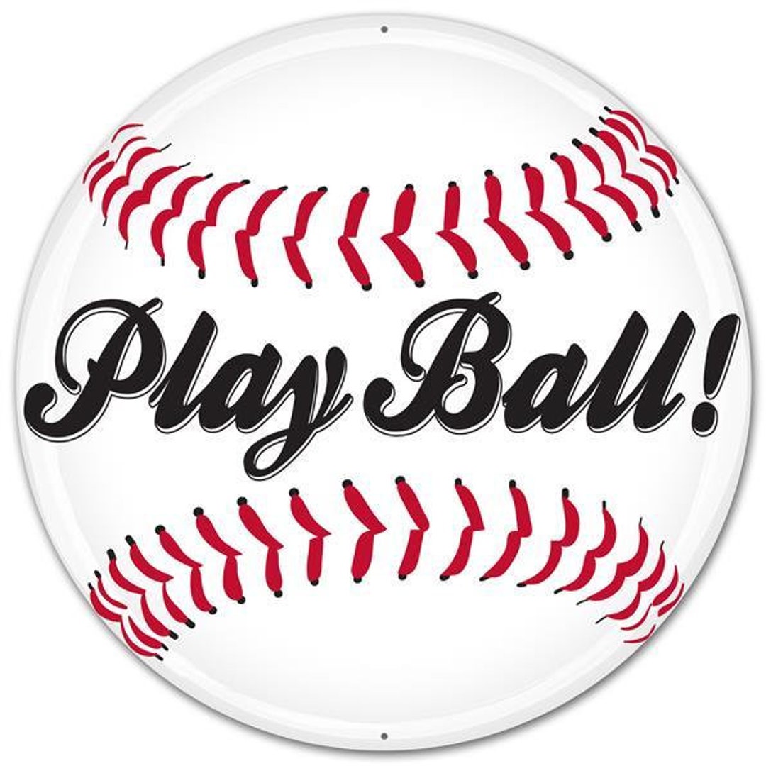 Baseball Sign 12 Inch Metal, Baseball Sign, Play Ball, Baseball Sign ...