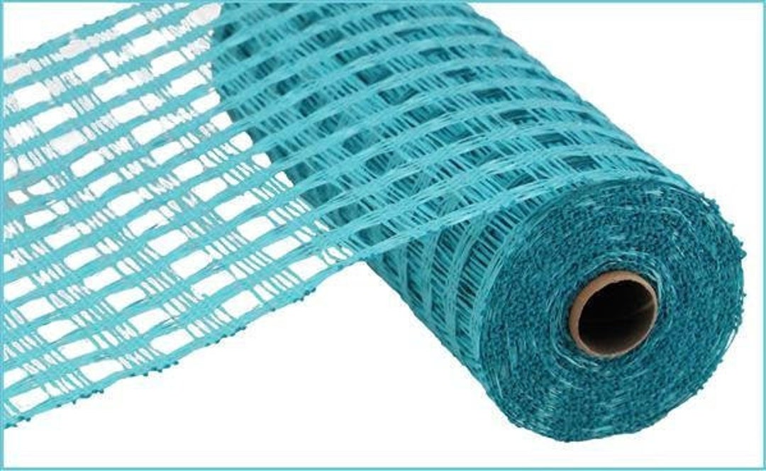 Turquoise Poly Burlap Check Mesh 10 Inch, Poly Burlap Mesh, Poly Burlap ...