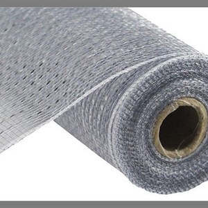 Silver With Silver Wide Foil Deco Mesh, Silver Deco Mesh, Deco Mesh for ...
