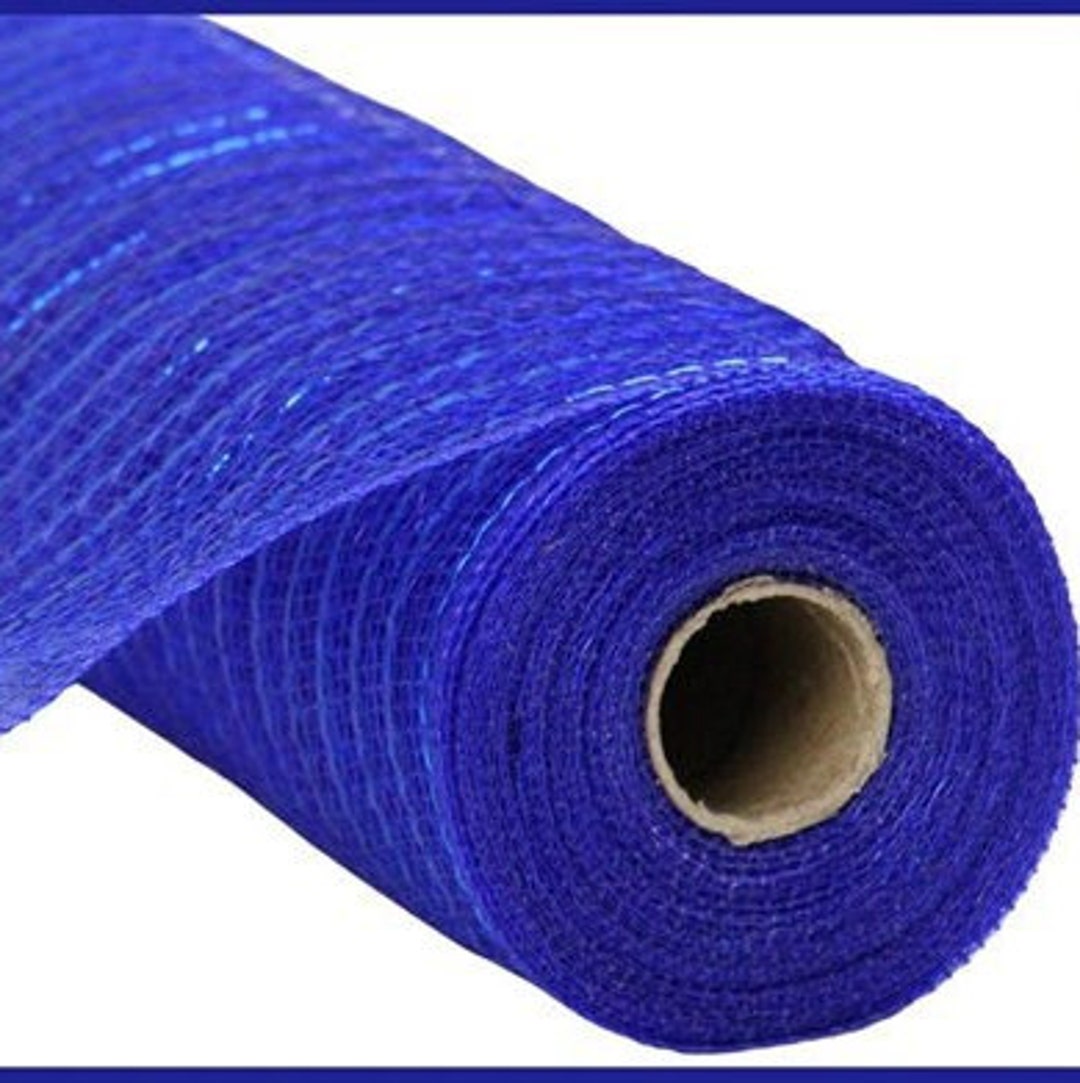 Matte Royal Blue Wide Foil Deco Mesh, Mesh for Wreaths, 10" X 10 Yards ...