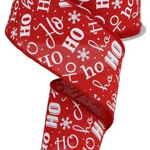 Hohoho Red/white Royal Wired Ribbon, 2.5 X 10 Yard Ribbon, Ribbon for ...