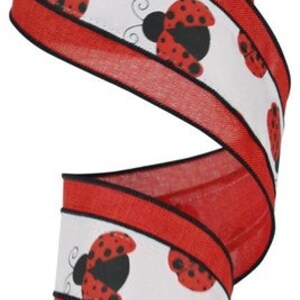 Ladybug With Royal Wired Ribbon, Ladybugs, 2.5" X 10 Yards Ribbon ...