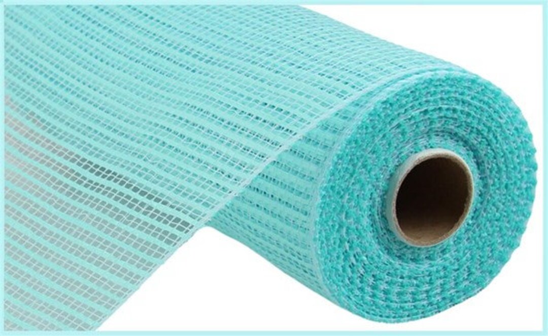 Robin Egg Blue Horizontal Wide Stripe Mesh 10" X 10 Yards, Wreath Mesh ...