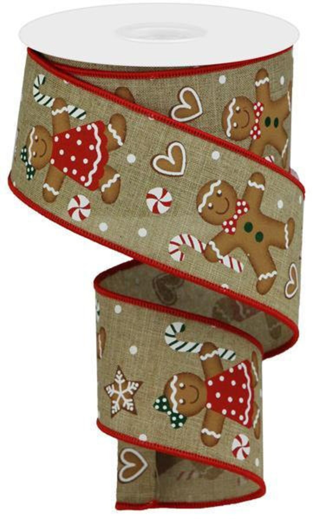 Gingerbread Light Beige Royal Wired Ribbon, Gingerbread Ribbon ...