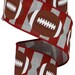 Brown Football Crimson/light Grey Stripe Royal Wired Ribbon, Football ...