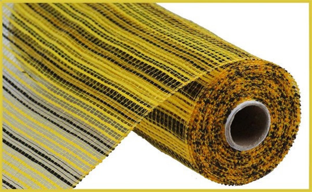 Yellow/black Horizontal Wide Stripe Mesh, Yellow Mesh, Black Mesh ...