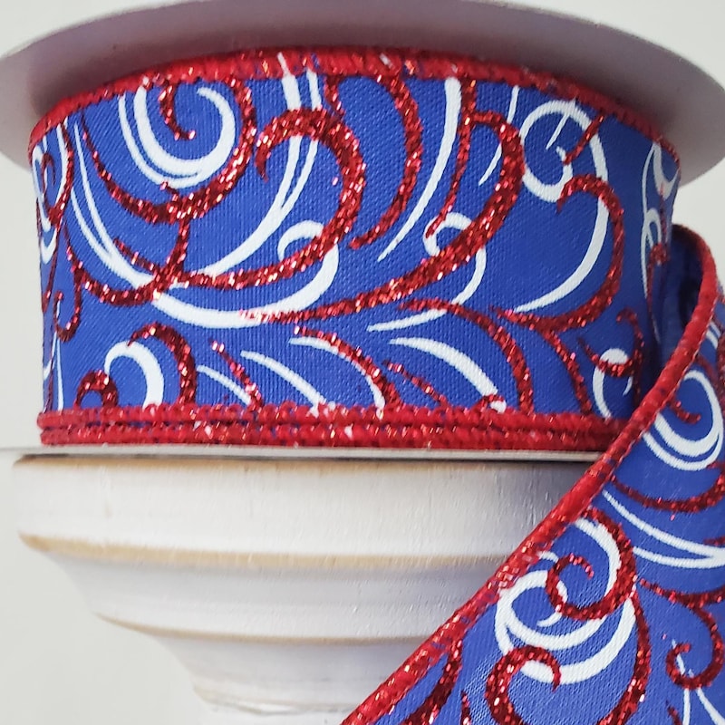 Royal Blue & Red Ribbon - Etsy