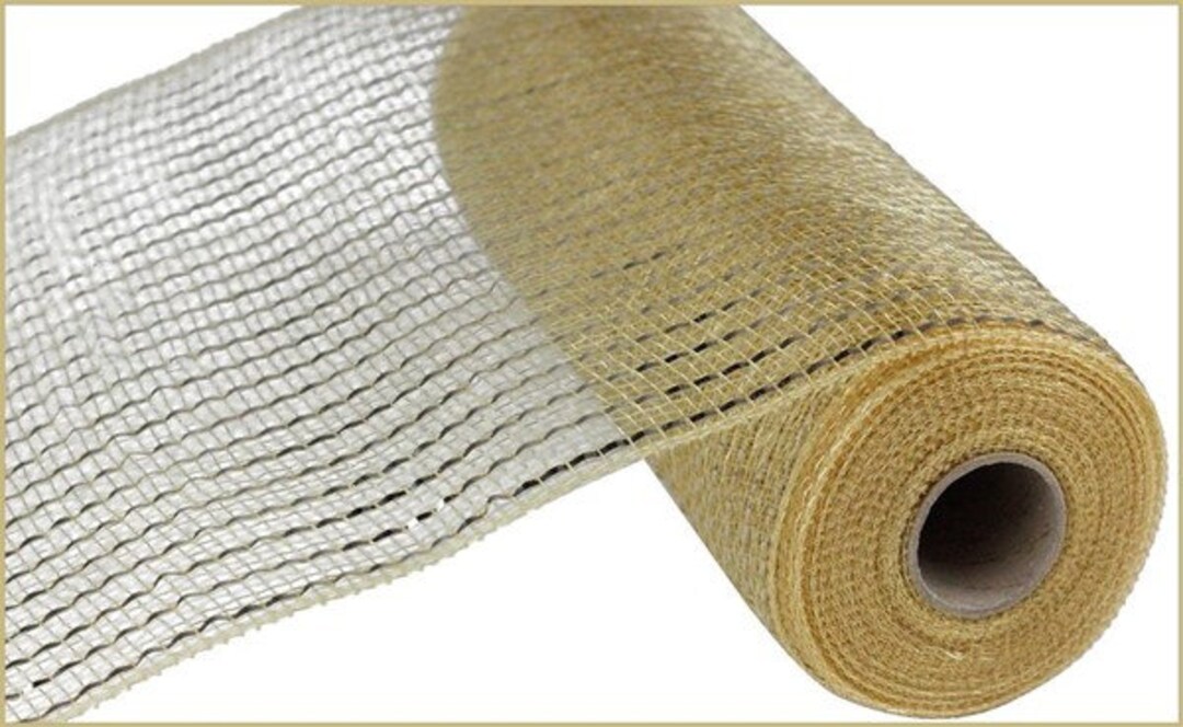 Champagne/champagne Gold Wide Foil Deco Mesh, Champagne Deco Mesh, 10 ...