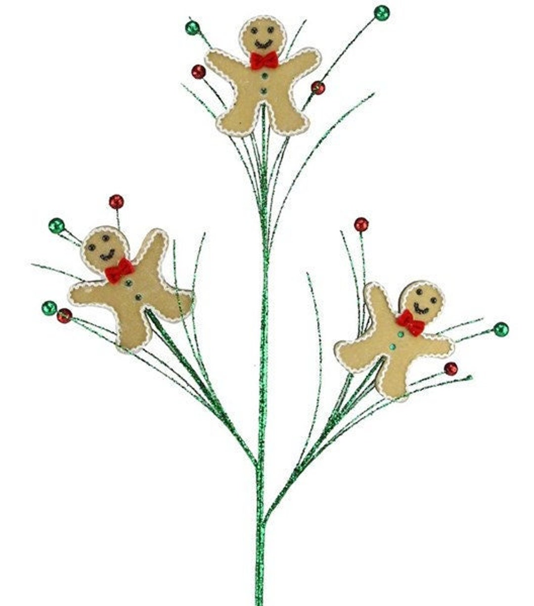 28" Long Velvet Gingerbread Men Spray Brown/white/red/green ...