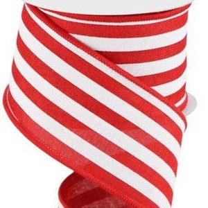 Vertical Stripe Red/white Royal Burlap Wired Ribbon 2.5 X 10 Yards ...