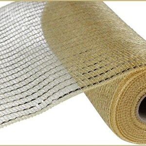 Champagne/champagne Gold Wide Foil Deco Mesh, Champagne Deco Mesh, 10 ...
