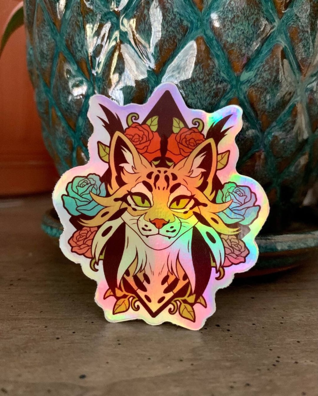 Holographic Lynx Sticker - Etsy