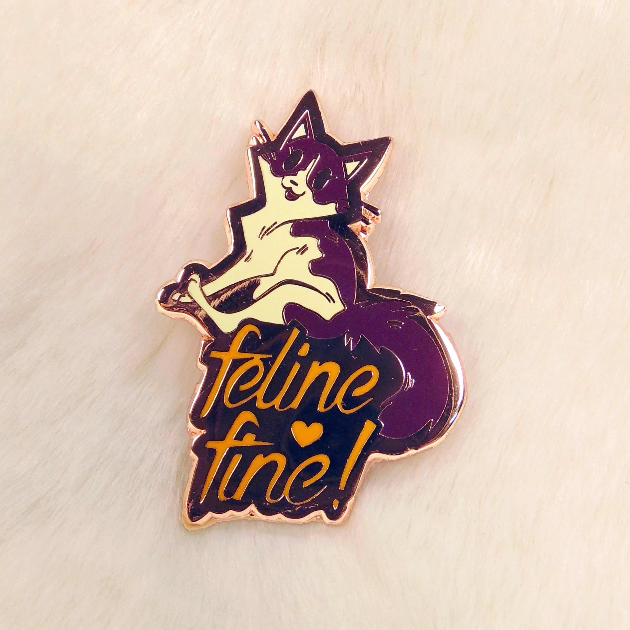 Feline Fine Hard Enamel Pin - Etsy