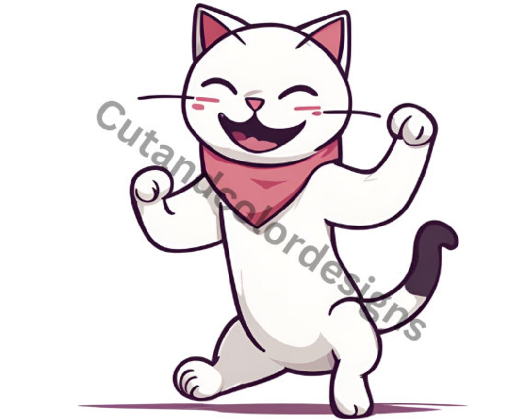 Funny Fun-loving Cool Cat Cha Cha Clip Art Feline Folly Cat Nonsense ...