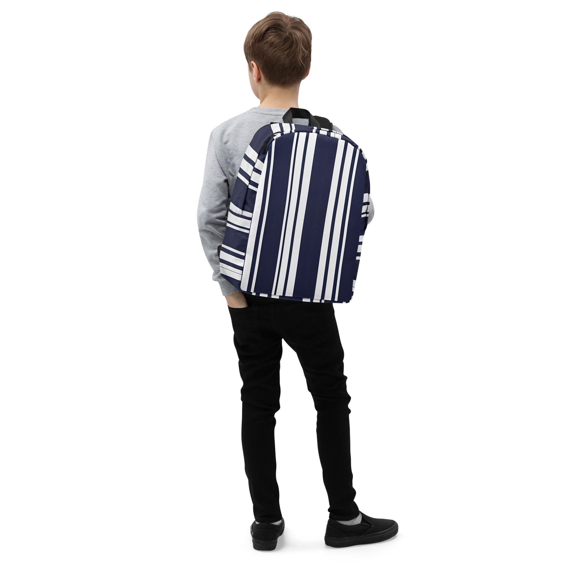 Coastal Backpack Navy and White Stripes, Nautical Minimalist Bag ...