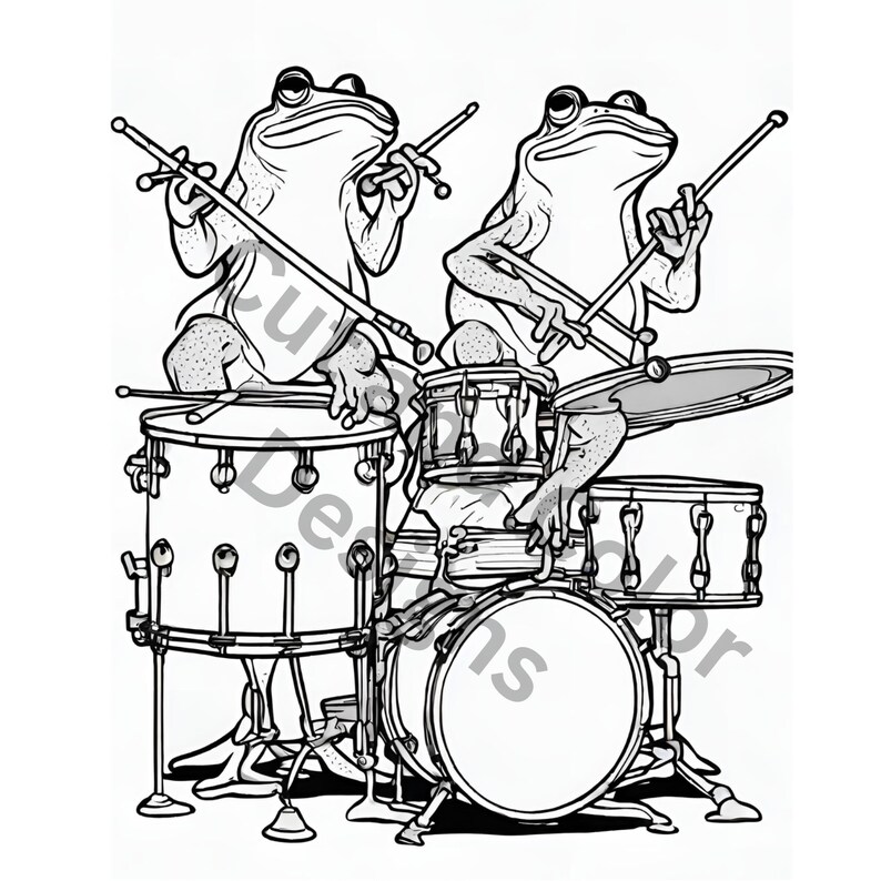 Coloring Book Melody Marsh Musical Frogs Digital Download 8.5 X 11 ...