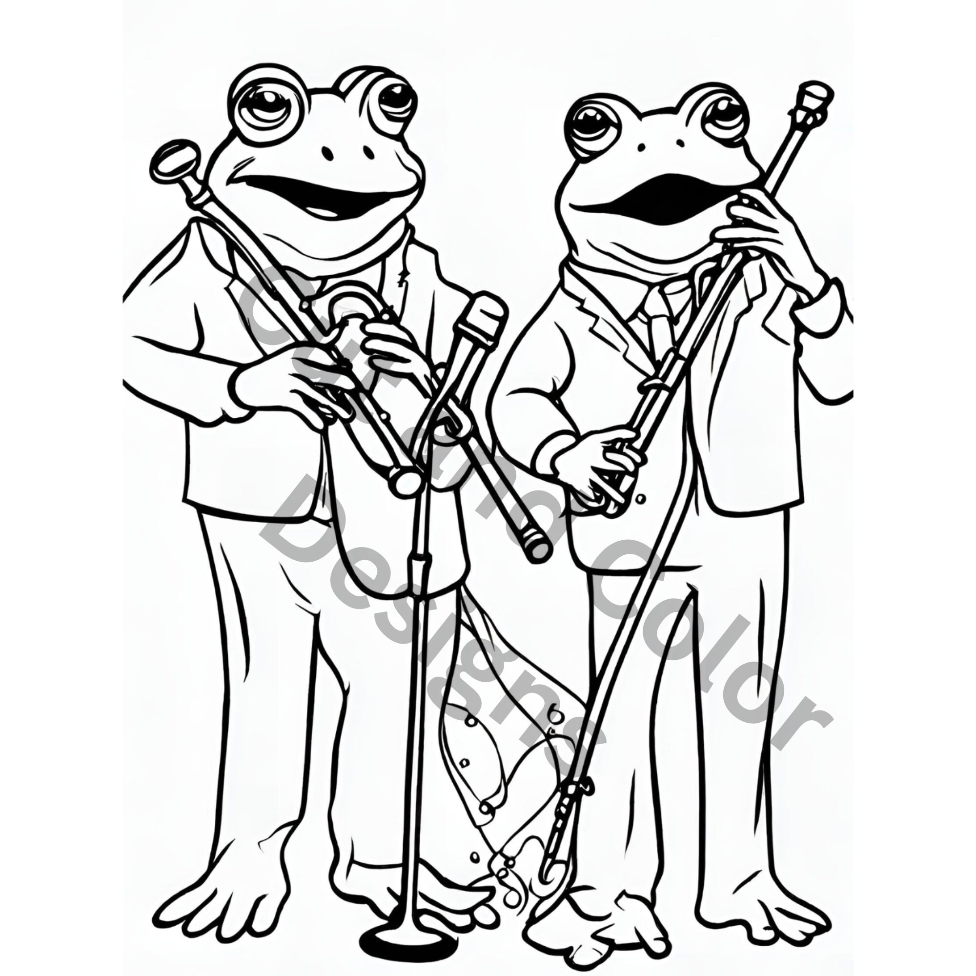 Coloring Book Melody Marsh Musical Frogs Digital Download 8.5 X 11 ...