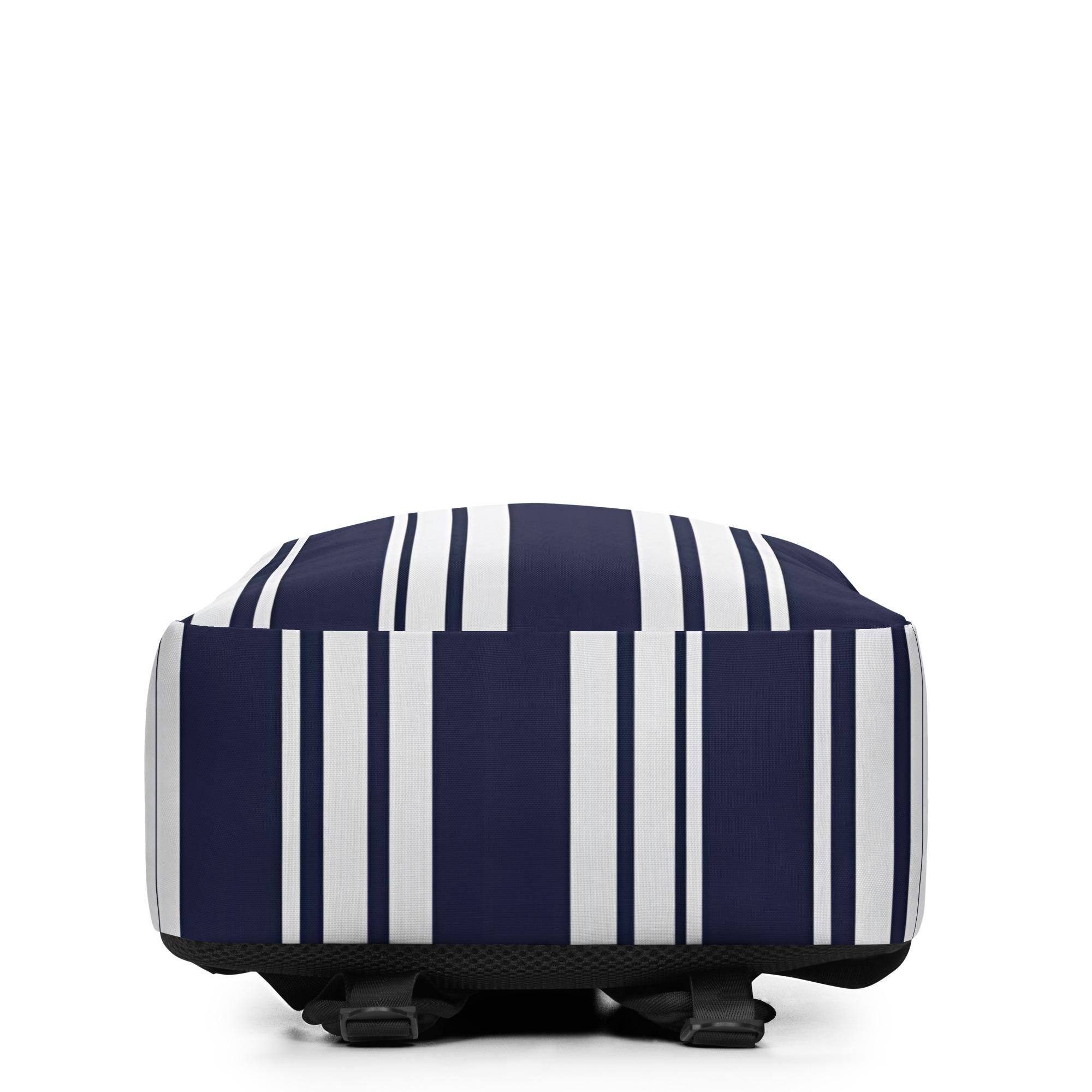 Coastal Backpack Navy and White Stripes, Nautical Minimalist Bag ...
