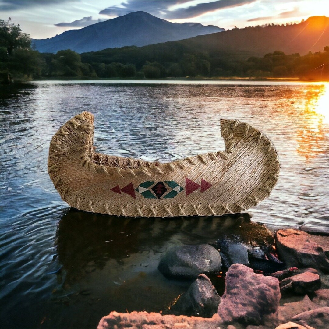 Canoe American Indian Accessory Handcrafted Hand Painted Paper - Etsy