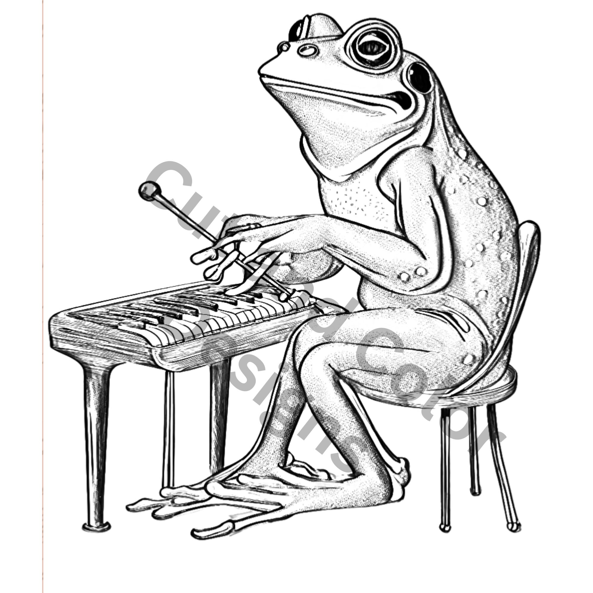 Coloring Book Melody Marsh Musical Frogs Digital Download 8.5 X 11 ...