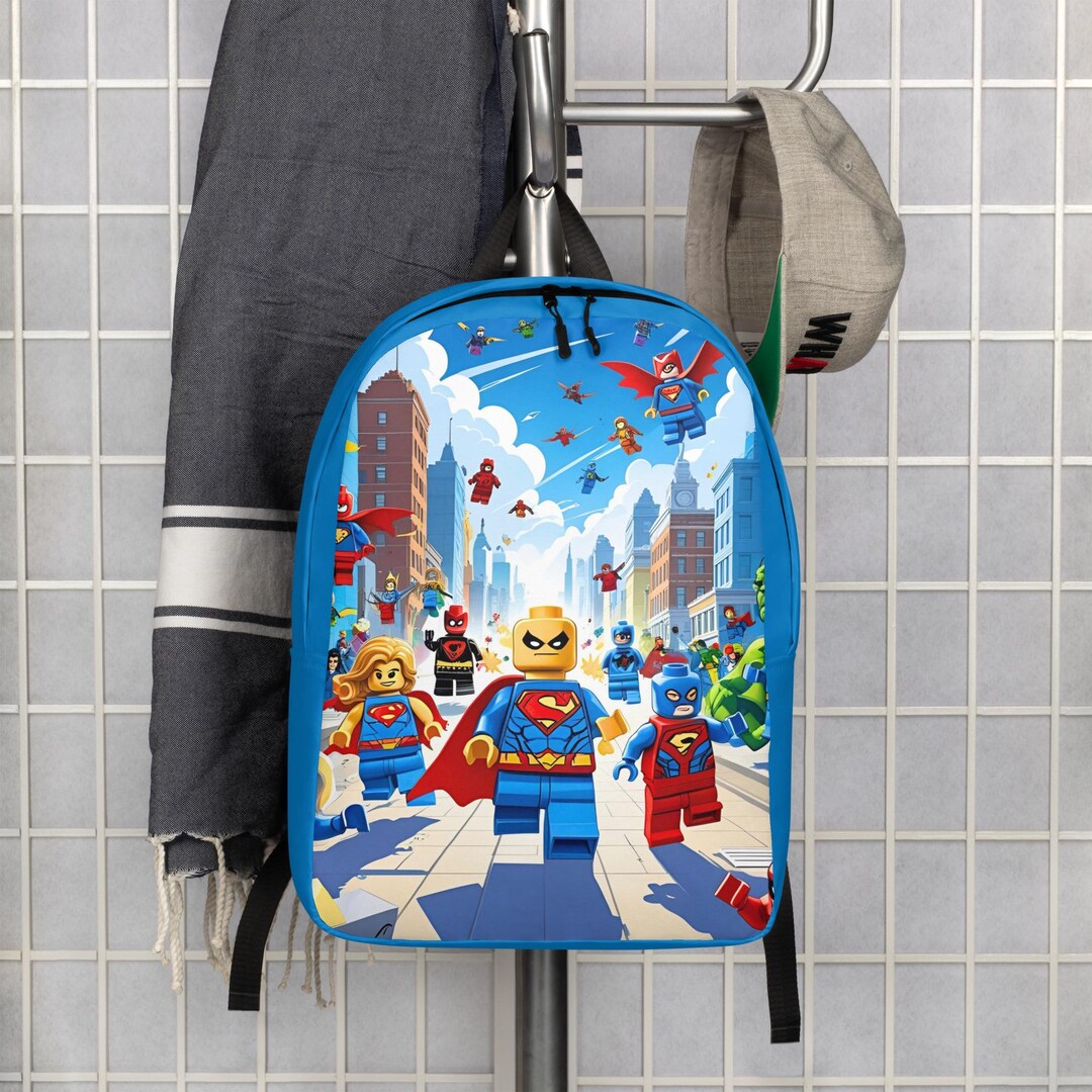 Superhero Backpack Blue With One-side Superhero Graphic, Water ...