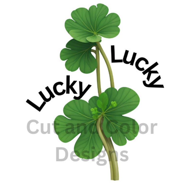 Clip Art St. Patrick's Day Shamrock Lucky You 300dpi Digital Download ...
