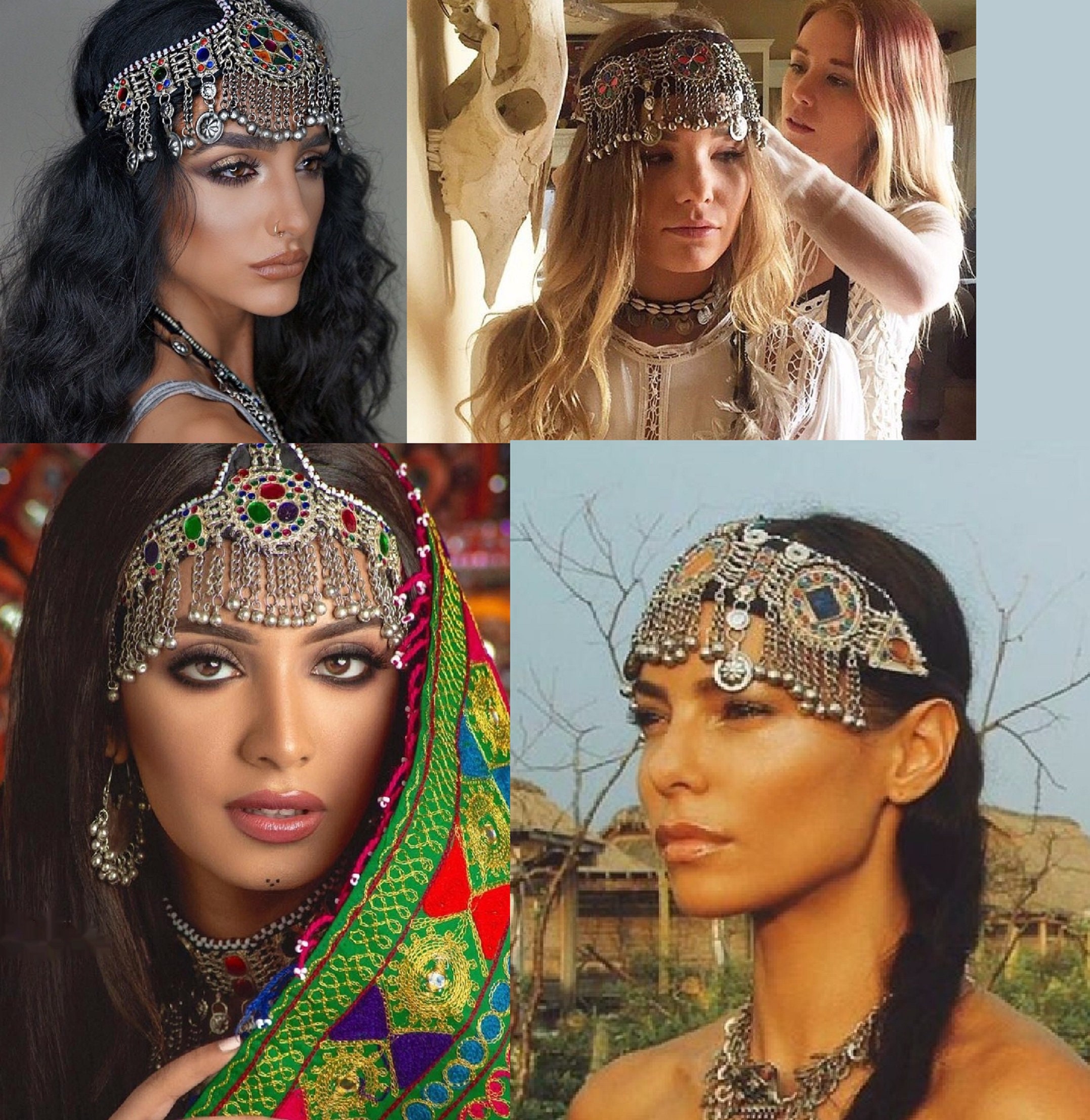 Tiara diadem collar gargantilla cabeza tribal fusión gypsy | Etsy