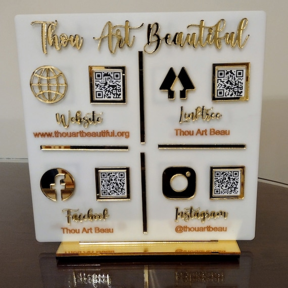 Multi QR Code Acrylic Business Sign Business Sign Gifts - Etsy
