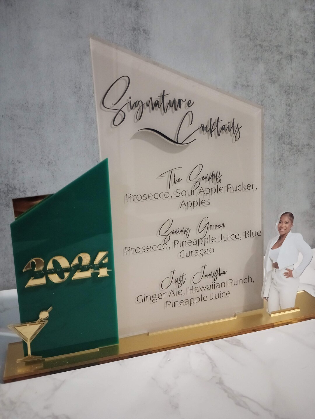 Acrylic Custom Menu, Acrylic Drink Sign, Custom Acrylic Menu With Photo ...