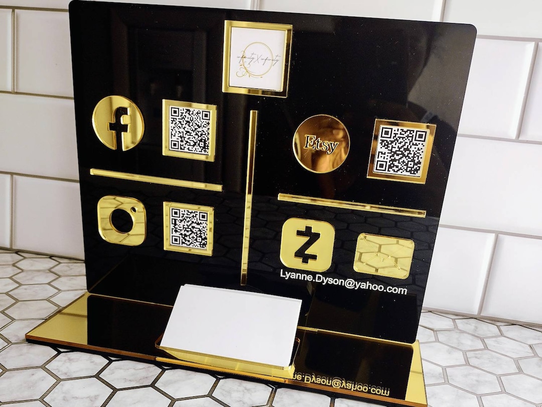 Multi QR Code , Acrylic Business Sign, Business Sign, Gifts for ...