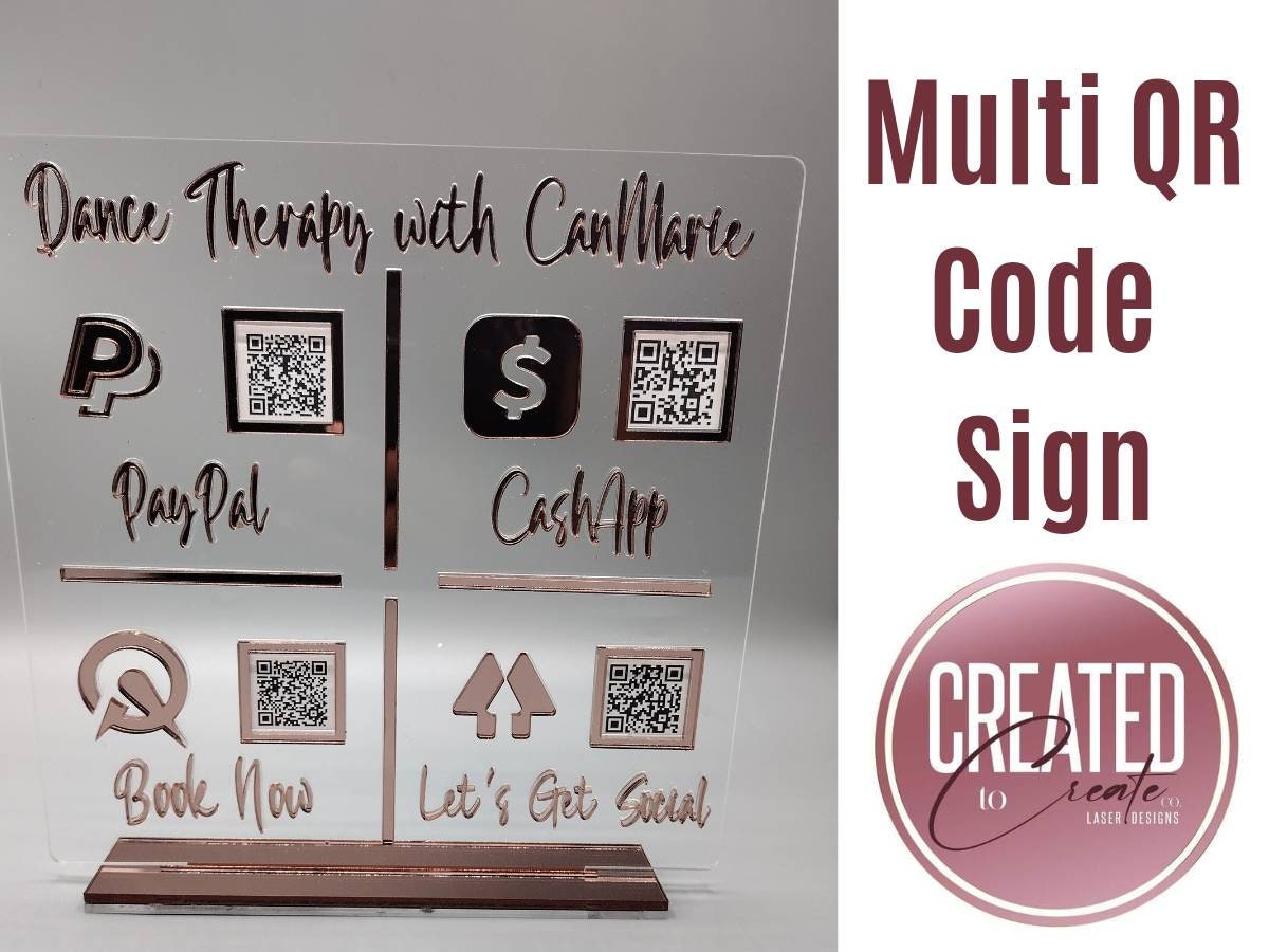 Multi QR Code Acrylic Business Sign Business Sign Gifts - Etsy