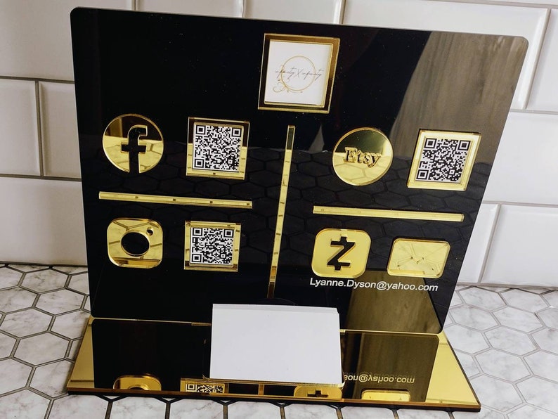 Multi QR Code , Acrylic Business Sign, Business Sign, Gifts for Business Owner, Hairdresser ...